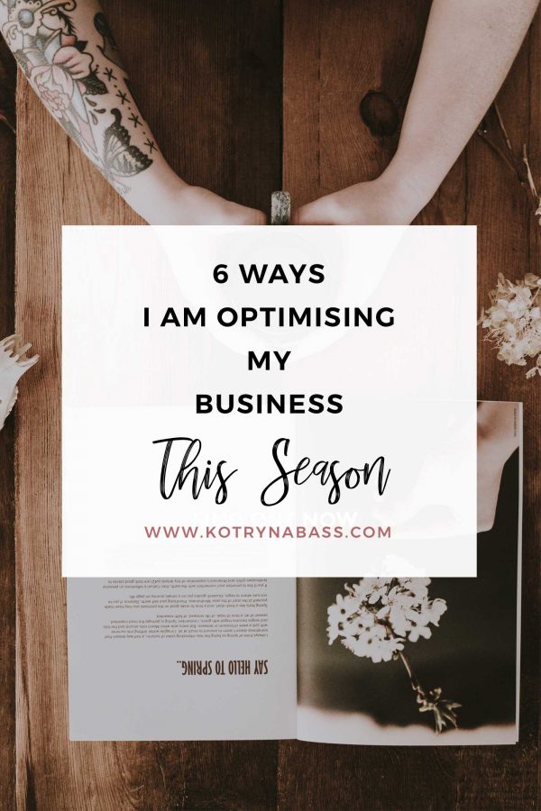 6 Ways I Am Optimising My Business This Season - Kotryna Bass